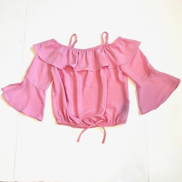 Amy Byer | Shirts & Tops | Amy Byer Cold Shoulder Bell Sleeve Flowy Top ...